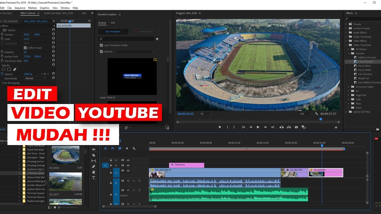 Cara Edit Video Youtube Menggunakan Adobe Premiere Pro [Dasar] - YouTube