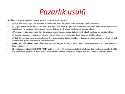 İHALE USULLERİ