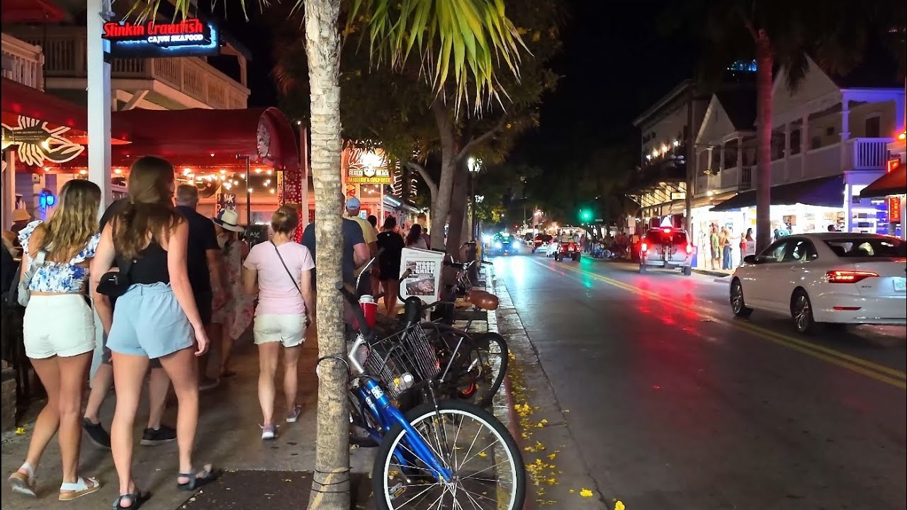 Key West Nightlife Walk On Duval Street And Sloppy Joes Bar 4k Usa Florida Youtube