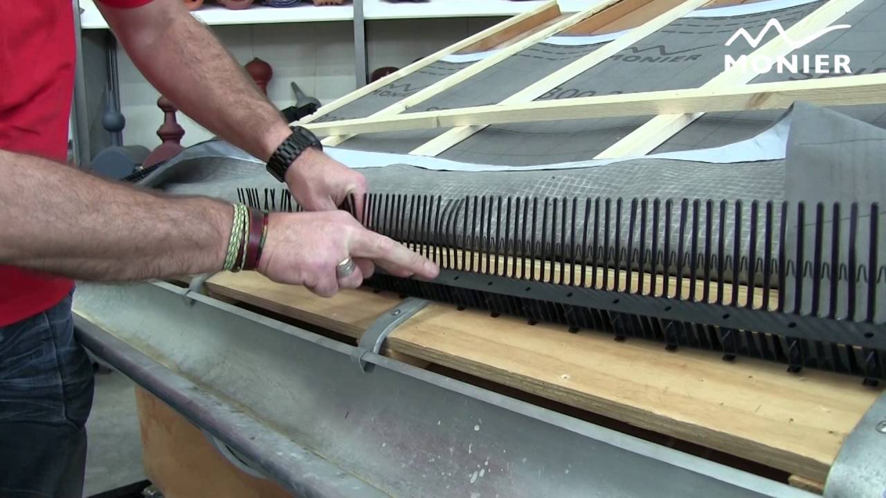 Monier Ventilerende panlat met vogelschroot - Dakvoet - YouTube