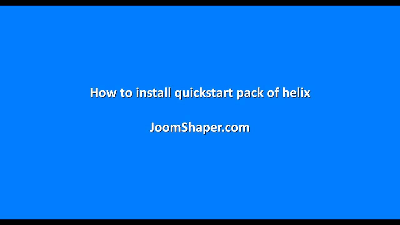 How to install quickstart pack of helix3 - YouTube