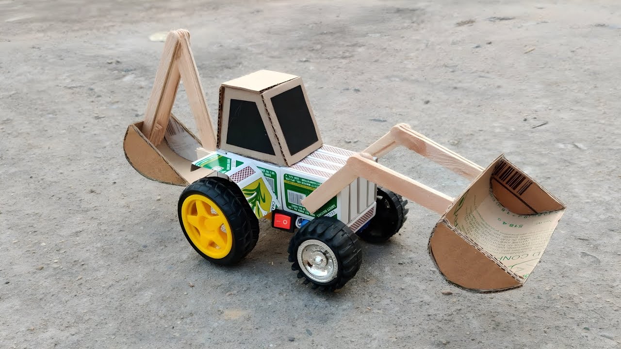 How to make matchbox JCB at home | Diy JCB Backhoe Loader | mini Toy ...