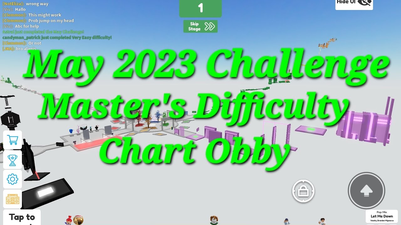 Testing the May 2023 Challenge in Master's Difficulty Chart Obby - YouTube