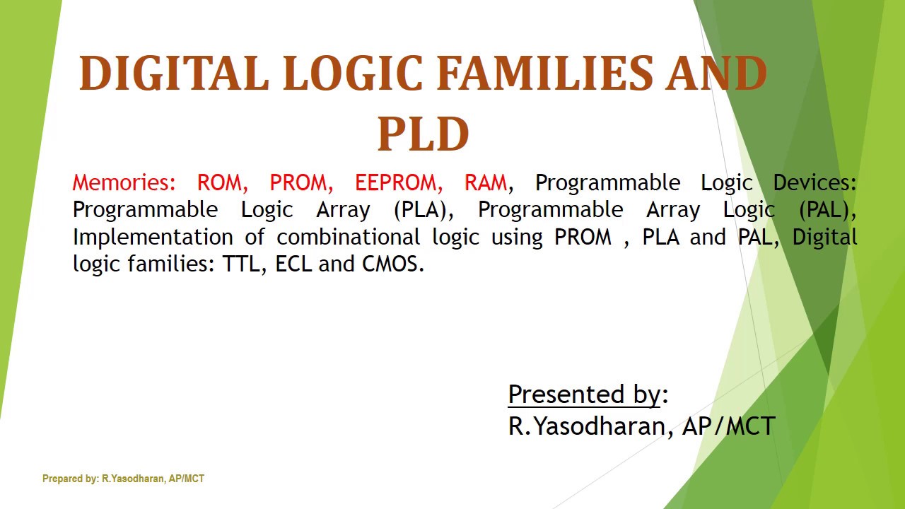 DIGITAL LOGIC FAMILIES AND PLD Part 2 - YouTube