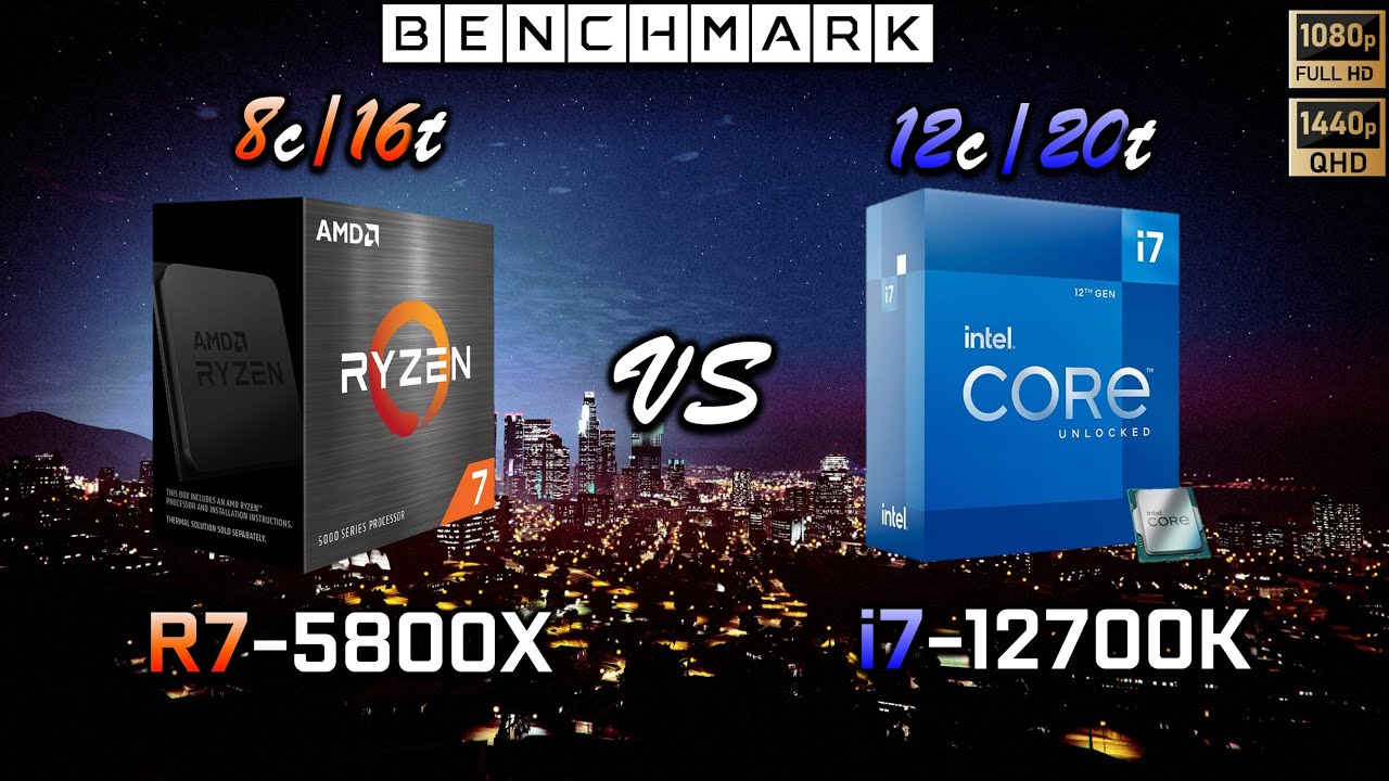 Ryzen 5800X vs Intel i7 12700K //Benchmark // Test in 8 Games - YouTube
