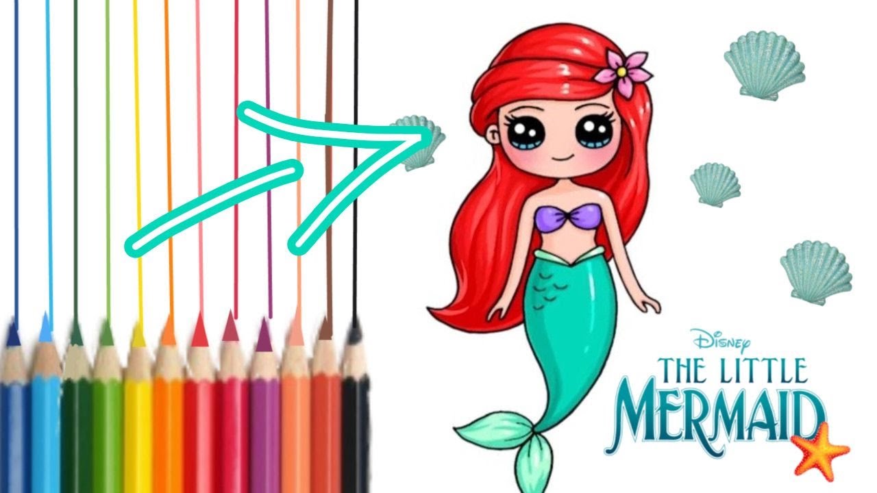 How to draw cute Ariel | The Little Mermaid | Easy DIY - YouTube