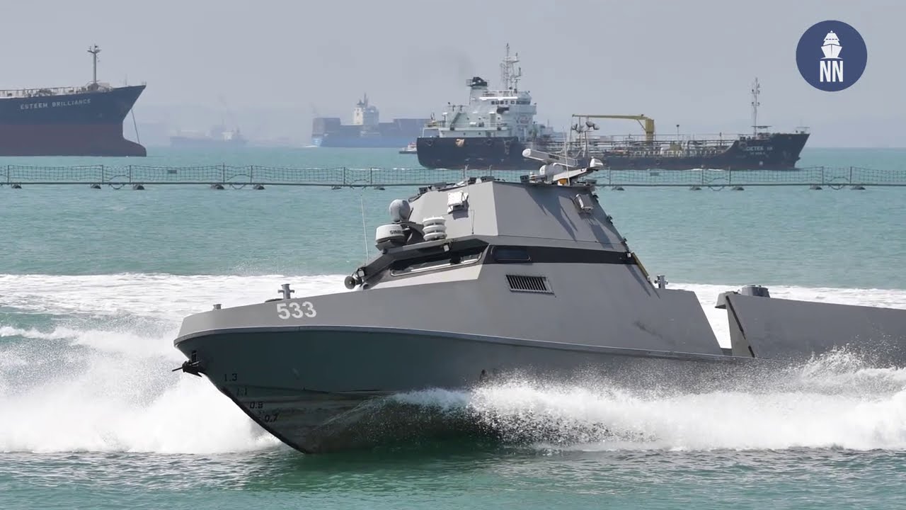 Singapore's New Maritime Security Unmanned Surface Vessels - YouTube