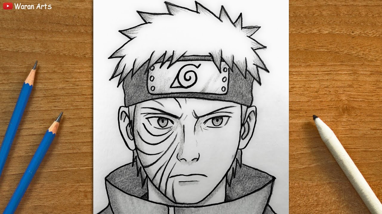 Easy Anime Drawing || How to Draw Obito Uchiha || Naruto Shippuden ...