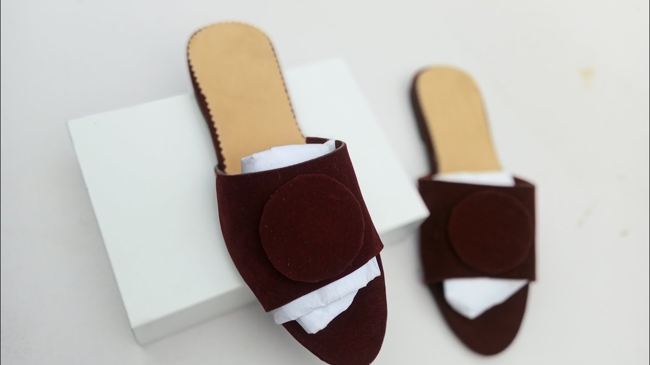 how to make shoes (lasting your open toe slide) - YouTube