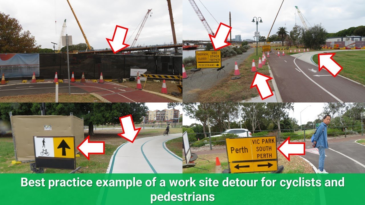 Best practice example of a work site detour for cyclists and ...