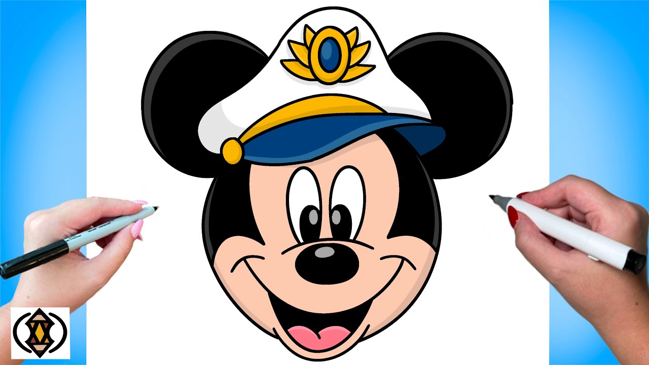 How To Draw Captain Mickey Mouse For Beginners | Disney Cruise Line ...