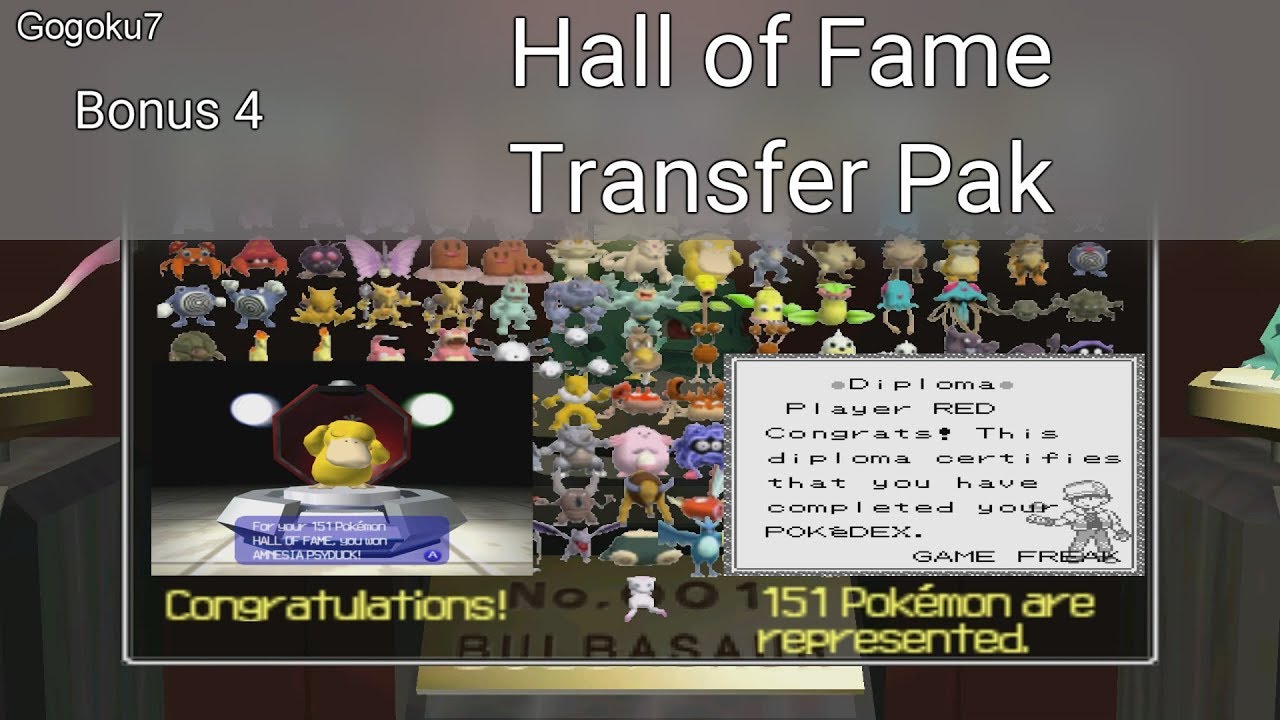 Pokémon Stadium - Bonus Episode 4 - Hall of Fame completion + Transfer ...