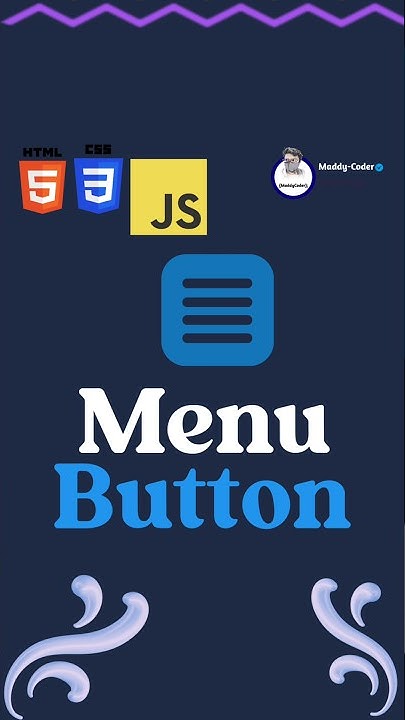 Menu Button How To Create A Menu Button Using Html Css And Js Shorts Coding Maddycoder