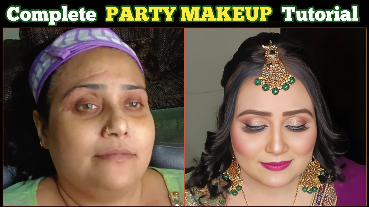 Complete Party Makeup Tutorial | Full Face Glam Makeup Step By Step ...