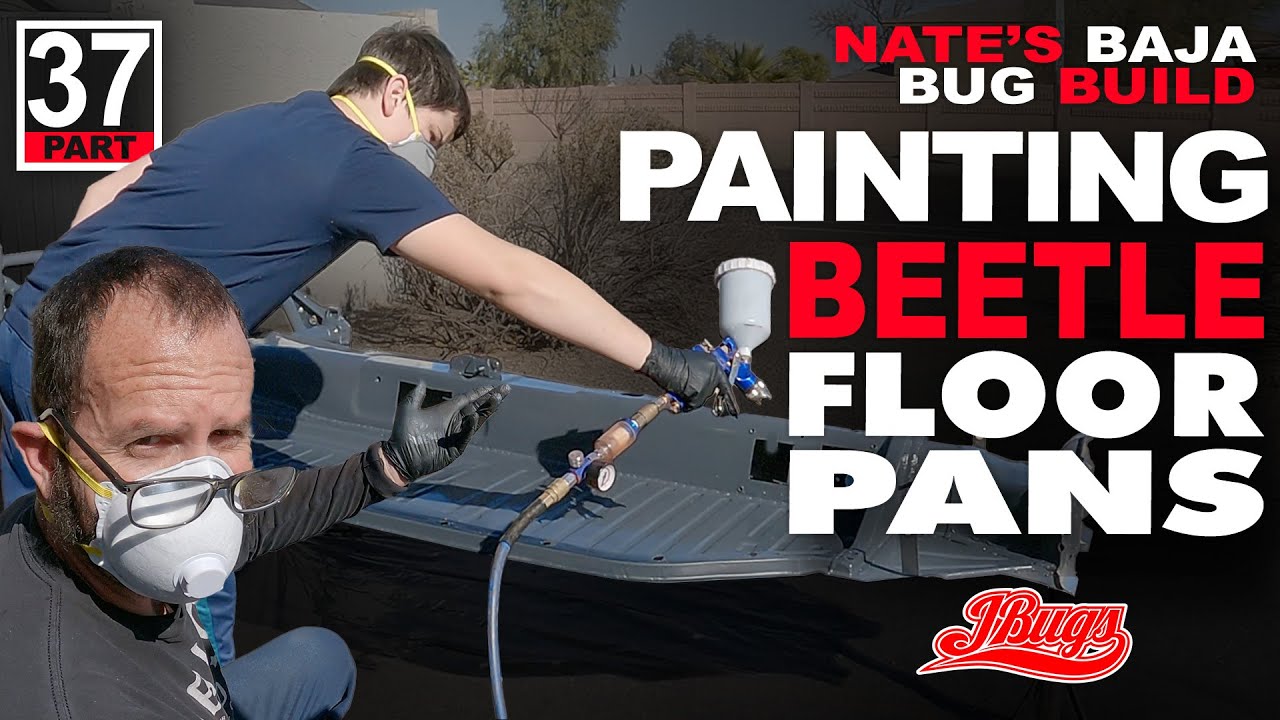 VW Baja Bug Floor Pan & Chassis Painting - JBugs - Father & Son - YouTube