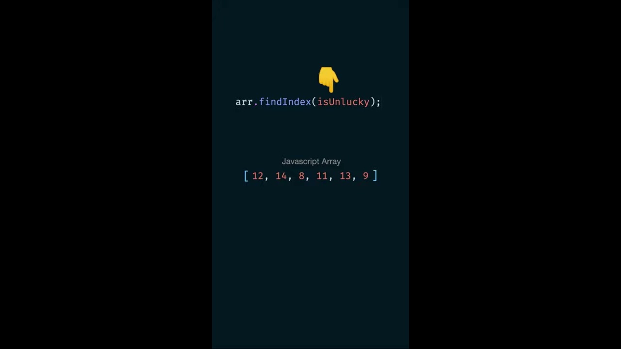 JavaScript Array Find Index Of Item FindIndex Method shorts JavaScript Array Find Index Of Item FindIndex Method shorts