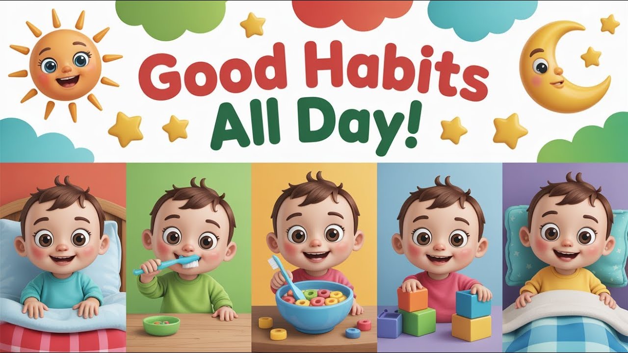 Good Habits All Day | Daily Routine Song for Kids | Learn with Fun ...