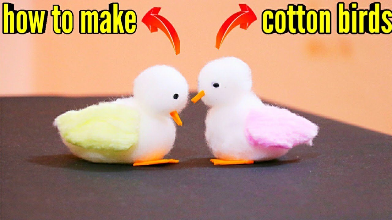 how to make cotton bird || how to make bird with cotton || - YouTube
