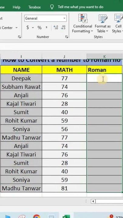 number change to roman in excel I how to convert numbers in roman I #shorts - YouTube