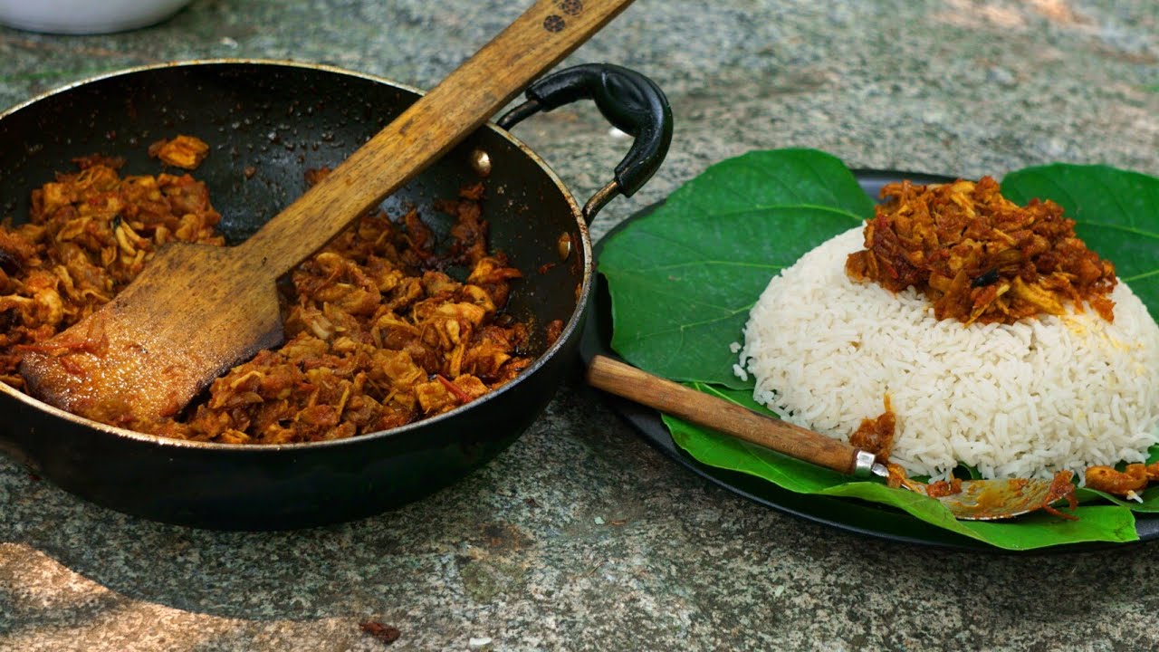 chicken pastil and rice in beautiful nature of forest - YouTube