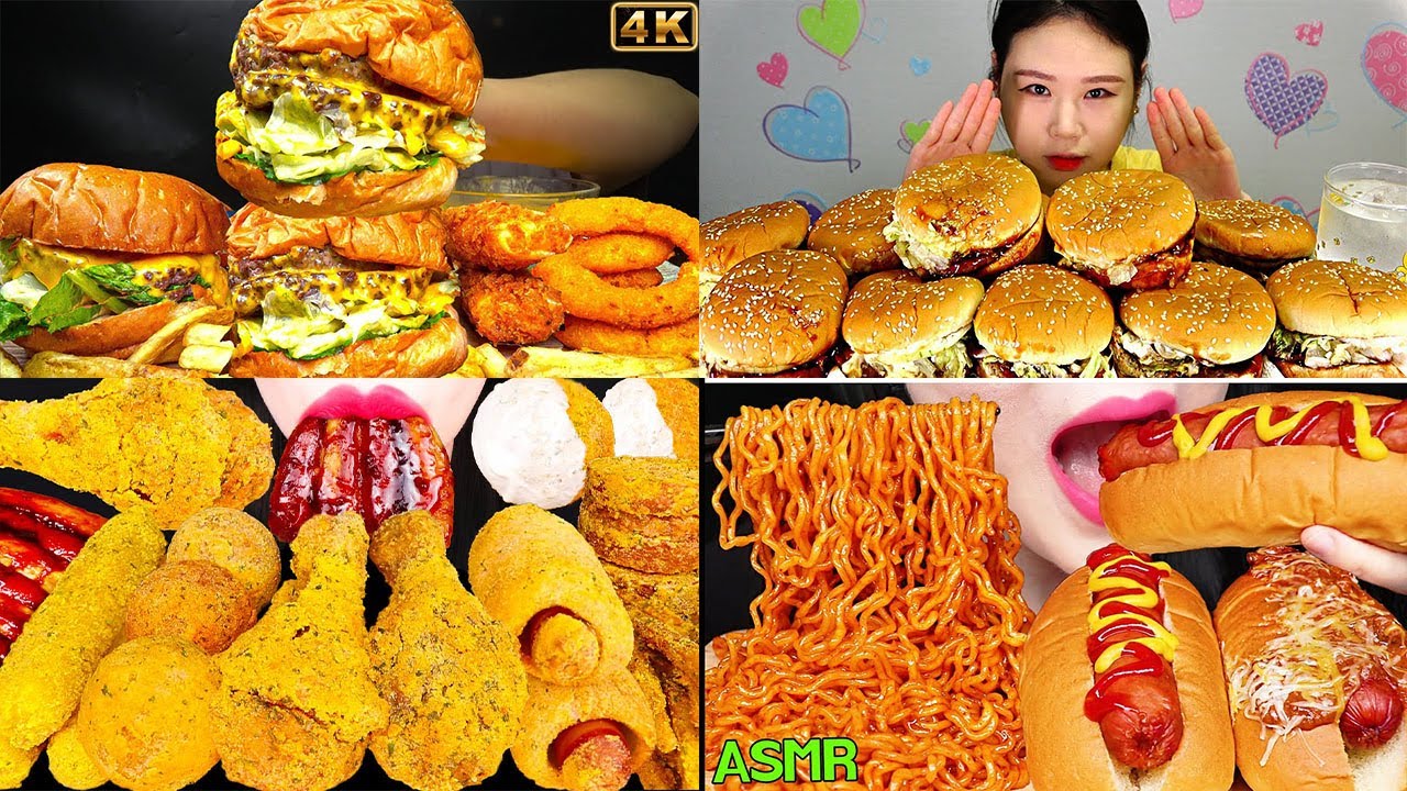 ASMR Fast Food Mukbang Compilation | Fast Food Asmr | Satisfying eating ...