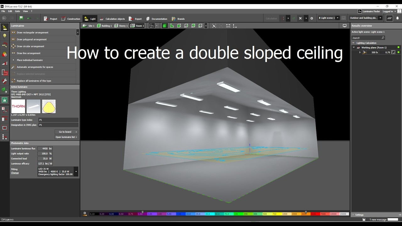 How to create a double slope ceiling? - YouTube