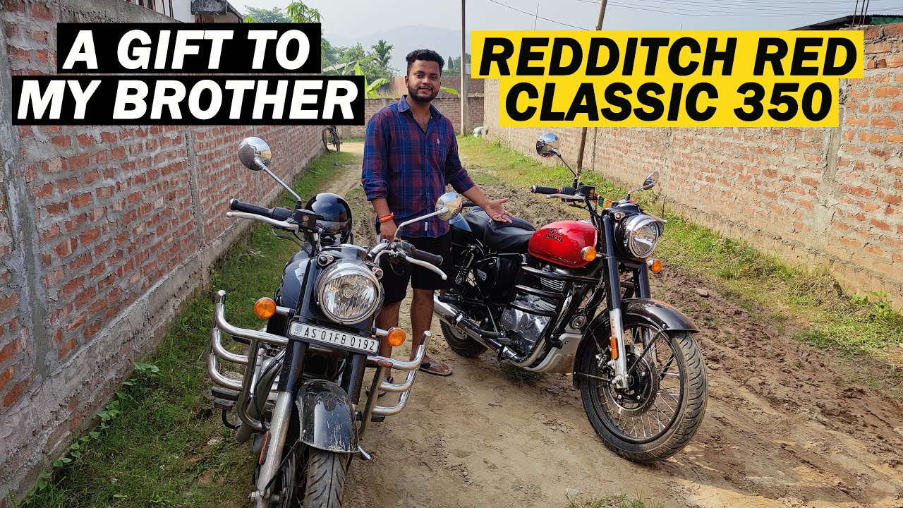 A Gift to my Brother New Redditch Red Classic 350 Reborn 😍 BS6 | ️ ️ ...