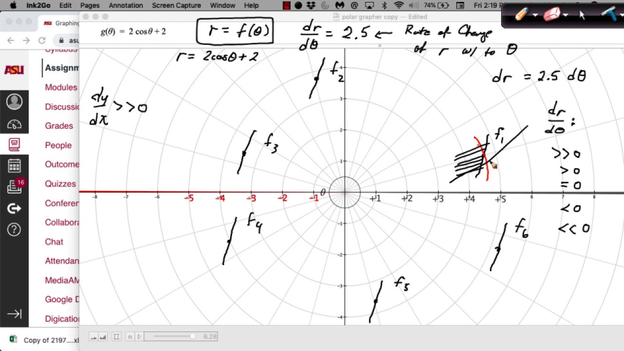 MAT 271 Fri Dec 6: Calculus of Polar Functions - YouTube