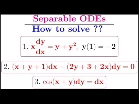 Separable ODEs of the first order and first degree - YouTube
