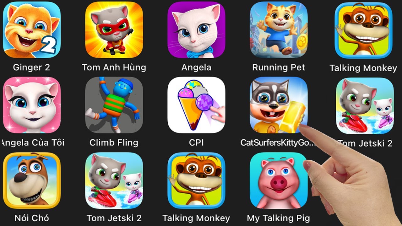 Angela,Ginger 2,Tom Jetski 2,Talking Monkey,My talking Pig,CatSurfesKittyGo,Climb Fling, - YouTube