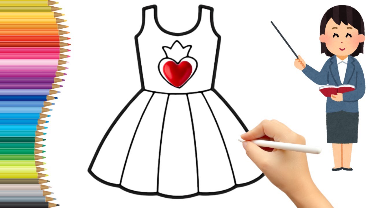 How to draw easy dress for beginners,How to draw girl dress,drawing,art ...