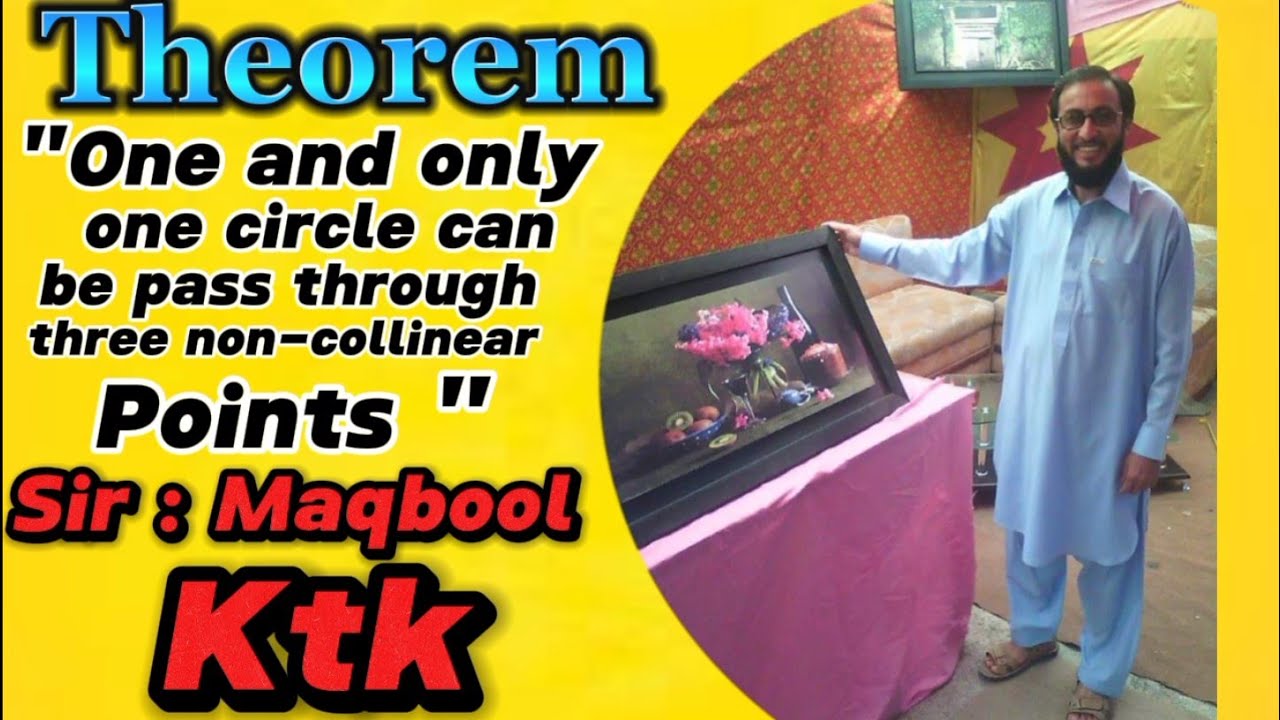 Theorem One and only one circle can pass through three non collinear ...