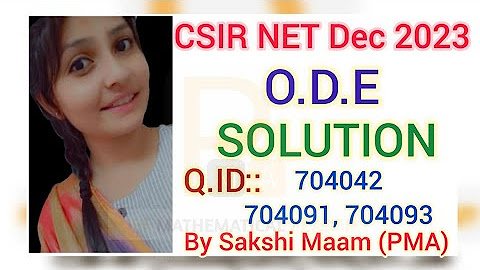 CSIR NET Ordinary Differential Equation PYQ Solution - YouTube
