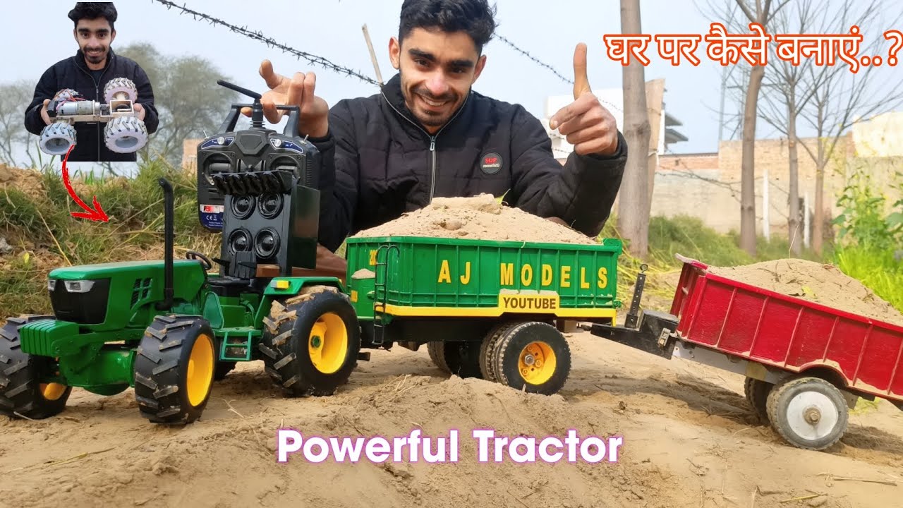 DIY 4x4 powerful John Deere tractor.#powerful #ajmodelmaker - YouTube