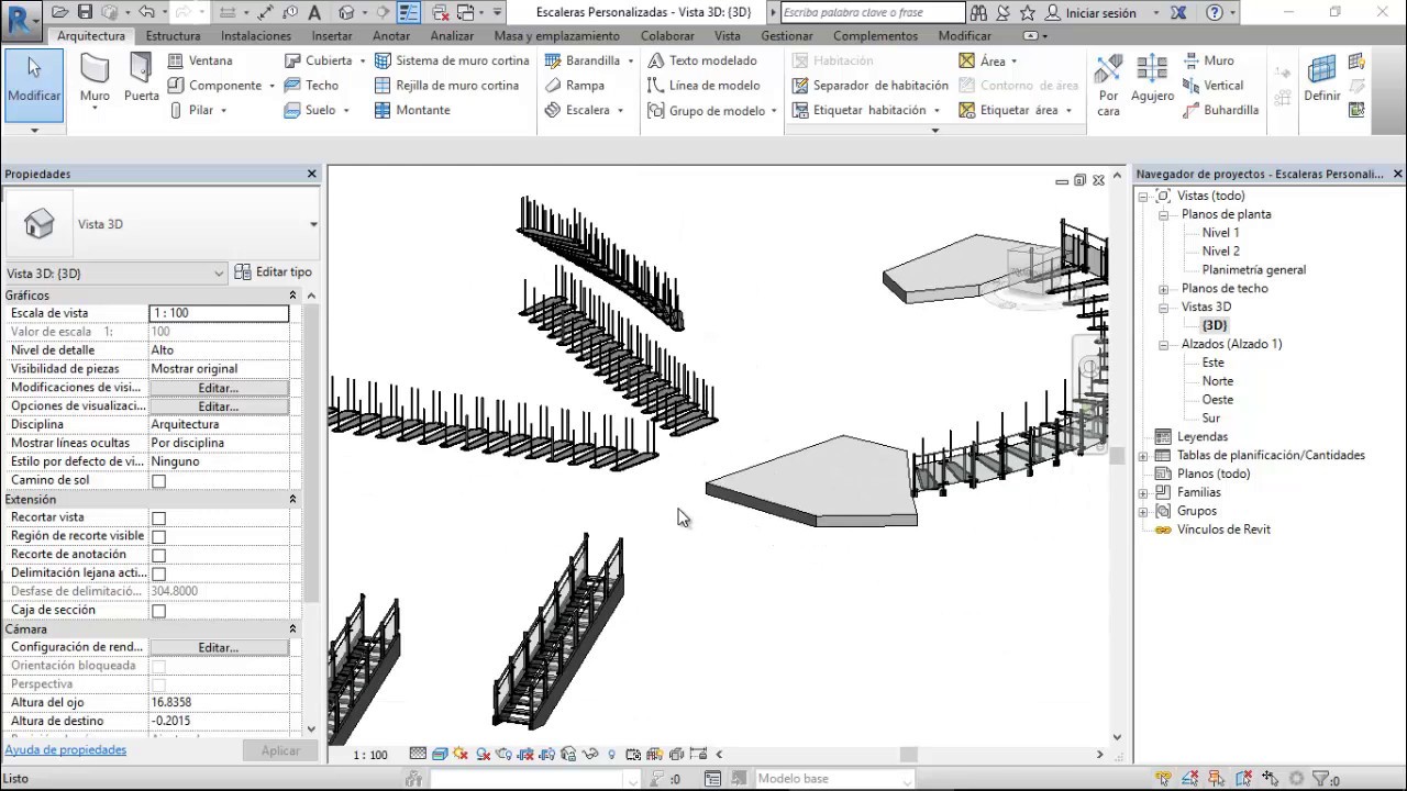 Crear Escaleras y Barandillas de Cristal en Revit - YouTube