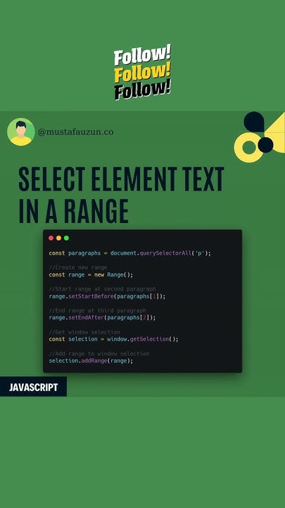Javascript Select Element Text In A Range Javascript Shorts Youtube 5522