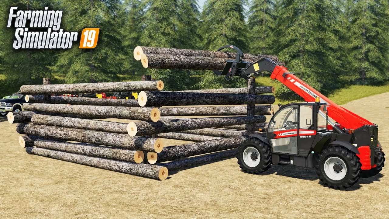 FS19- BUILDING A LOG CABIN! ADDING WALLS & FINISHING THE BASE ...