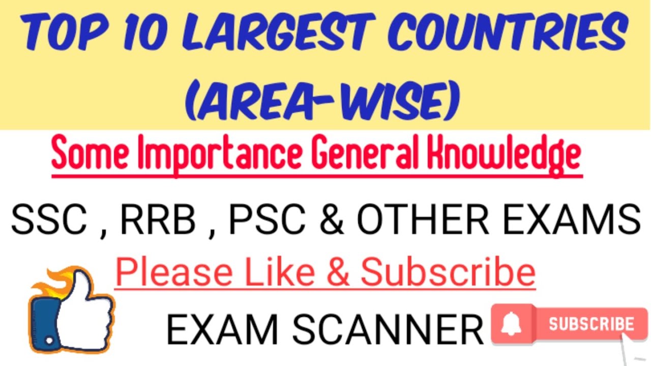 Top 10 Largest Countries | Area-wise | - YouTube