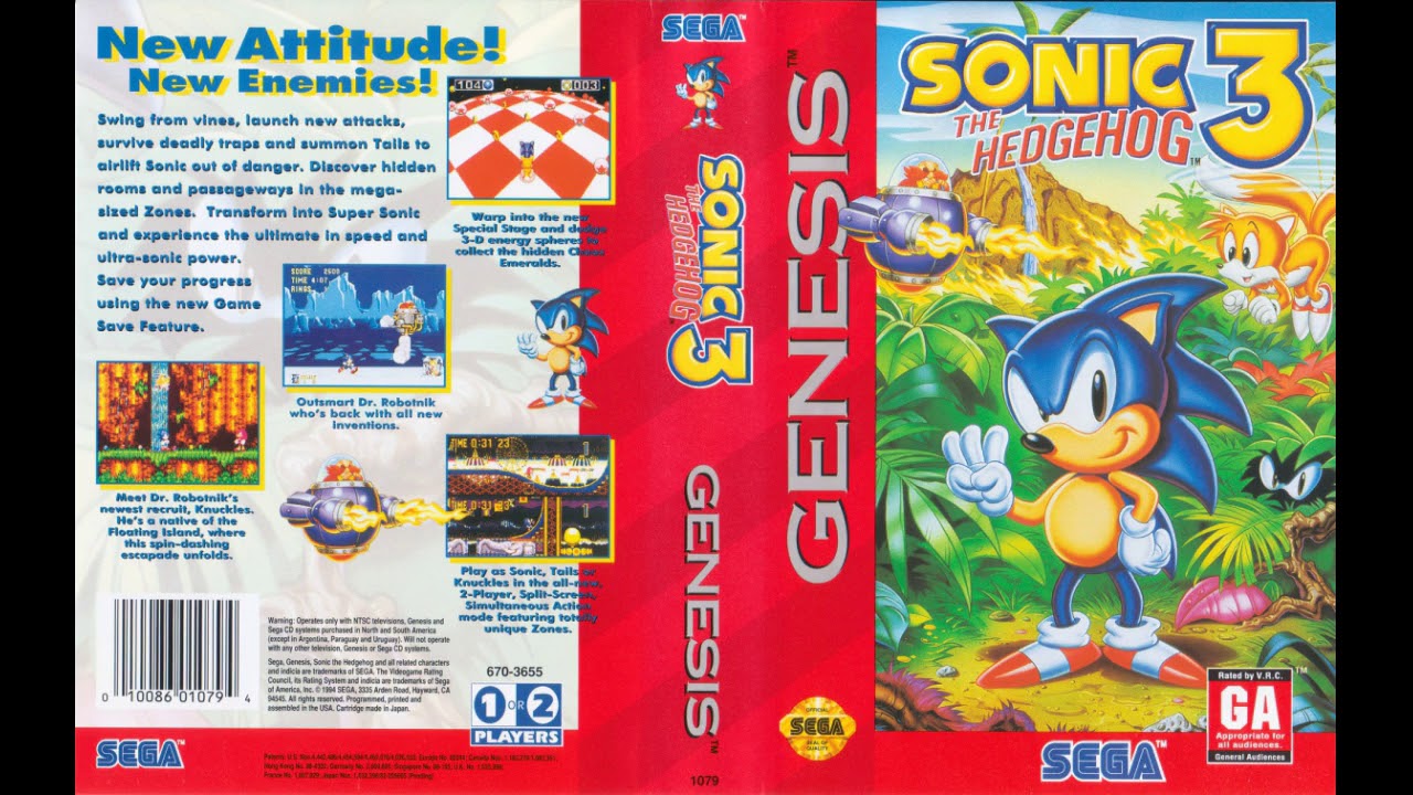 Sonic The Hedgehog 3 - Data Select (Missing Save File) - YouTube