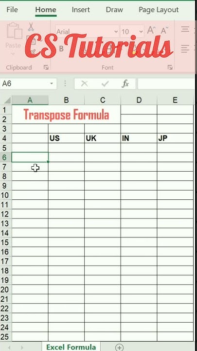Transpose Function In Excel Rows To Columns Excel Shorts Cstutorials Youtube