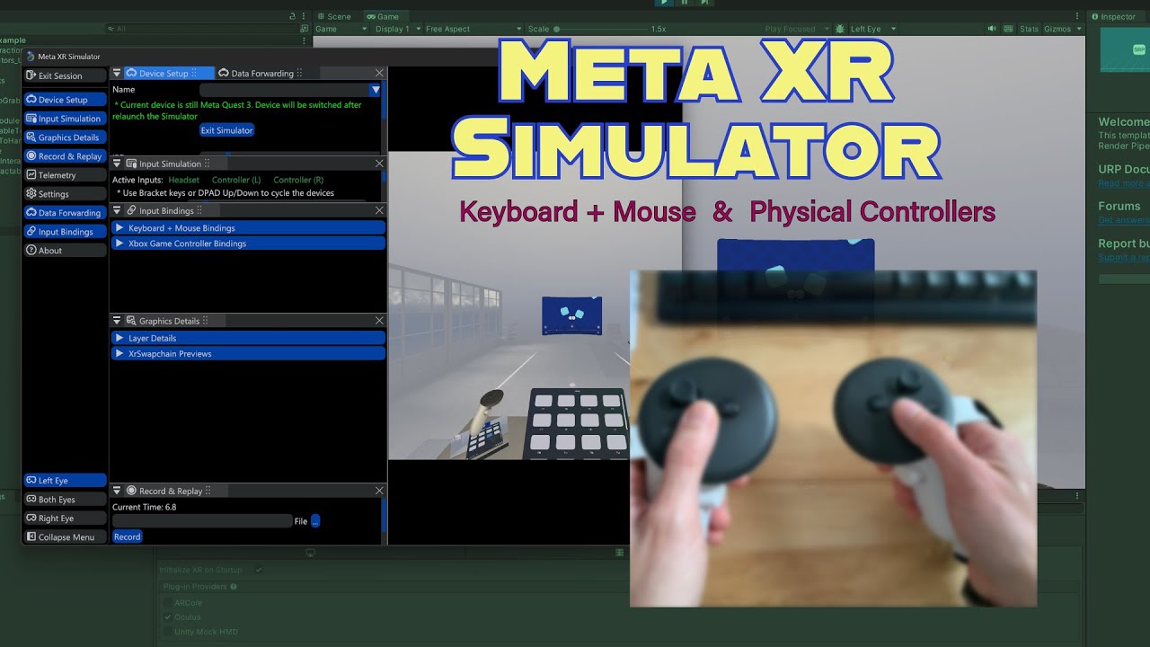 Meta Xr Simulator In Unity Keyboard Mouse And Physical Controllers