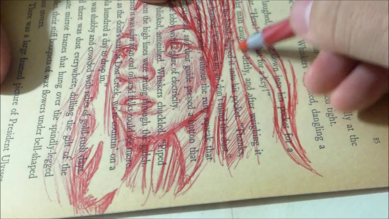 Let's rip out a page from an old book and draw on it. #BookOfFaces ...