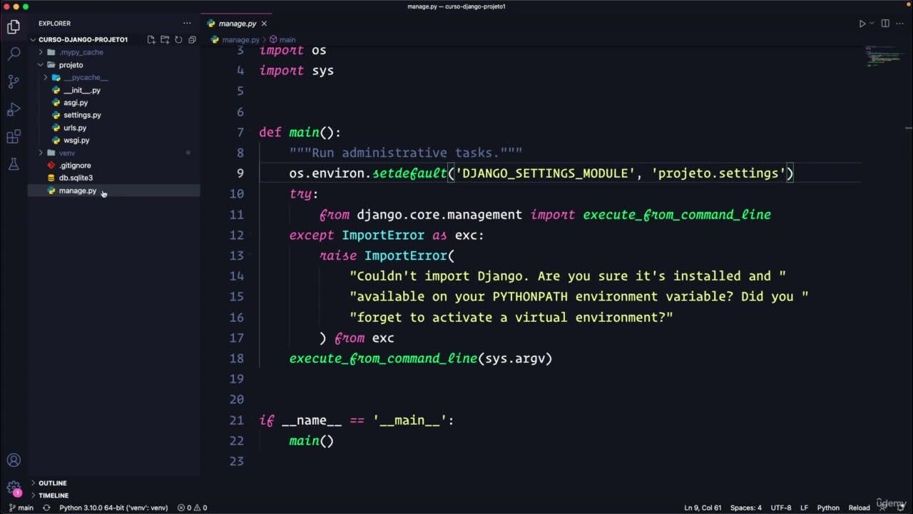 A:13 Entendendo os arquivos iniciais de um projeto Django - YouTube