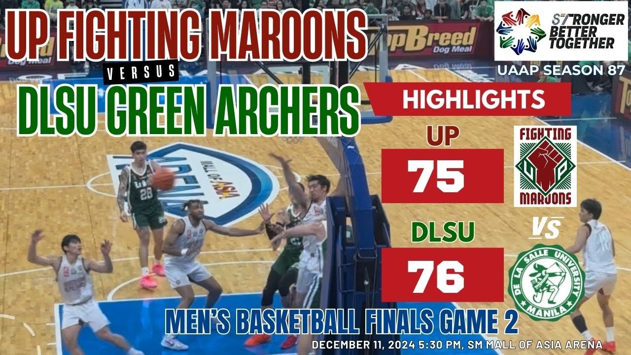 UP Fighting Maroons vs. DLSU Green Archers UAAP Season 87 Finals Game 2 ...