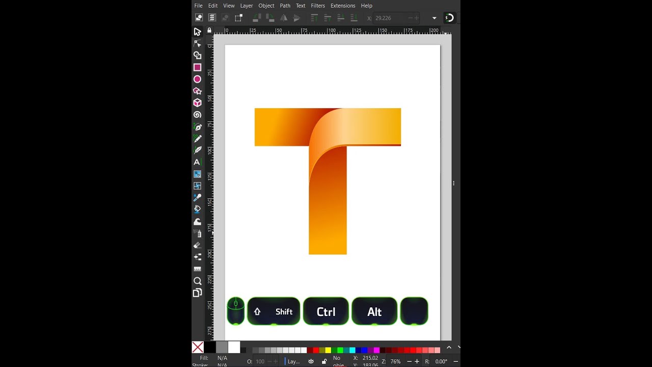 quick T monogram #logo in #inkscape - YouTube