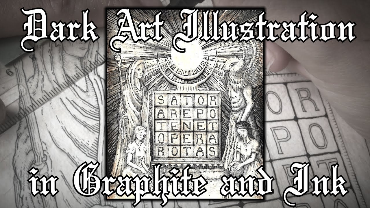 SATOR Square Ink Drawing. Graphite and Ink Timelapse on Hot-Pressed ...