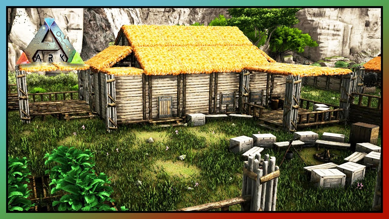 ARK Survival how to build a beginner house(아크서바이벌 건축 짚나무집 - 003 : 10x10 ...
