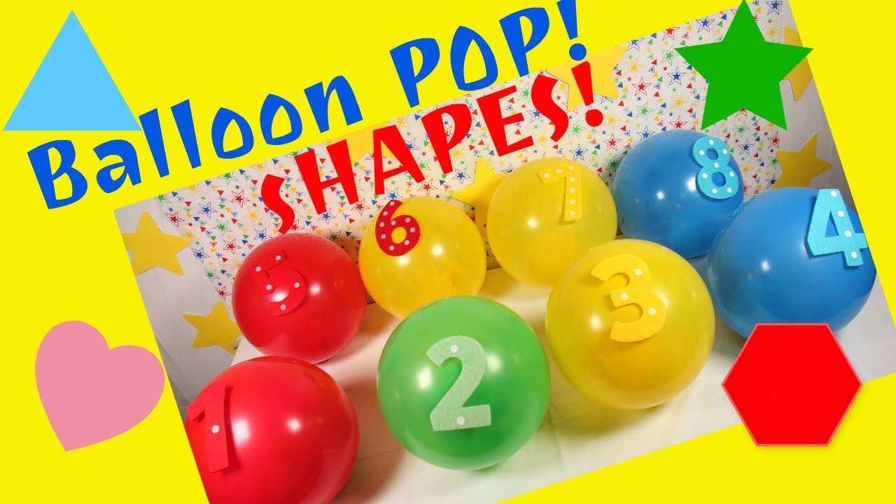 Balloon Pop Surprise! Shapes, Colors, and Numbers! - YouTube