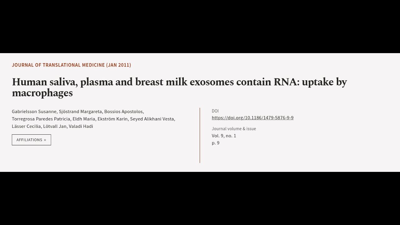 Human saliva, plasma and breast milk exosomes contain RNA: uptake by ...