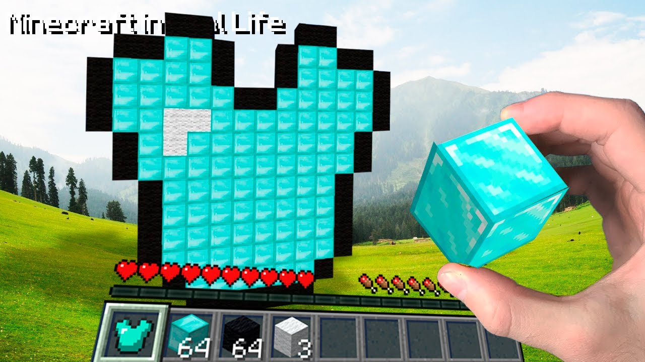 Minecraft in Real Life POV Diamond Building ChestPlate in Realistic ...
